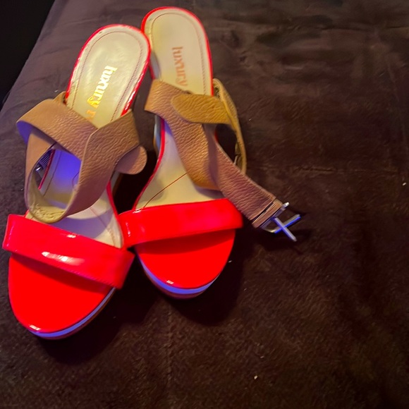 luxury rebel | Shoes | Luxury Rebel Color Block Wedge Sandals | Poshmark